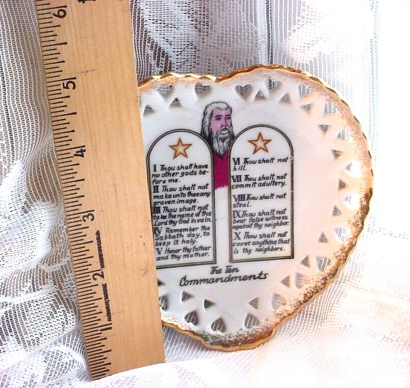 Vintage Sonsco Ten Commandments Heart Shaped Porcelain Decorative Plate ...