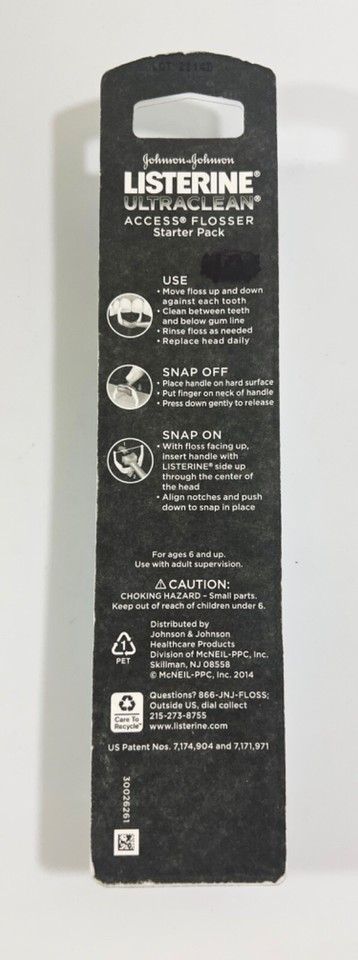 Listerine Ultraclean Access Snap-On Flosser Kit 4 total heads Brand New ...