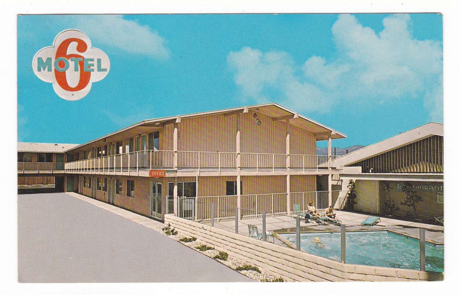 1971 EL MONTE CALIFORNIA MOTEL 6 PECK ROAD POOL VINTAGE POSTCARD CA ...