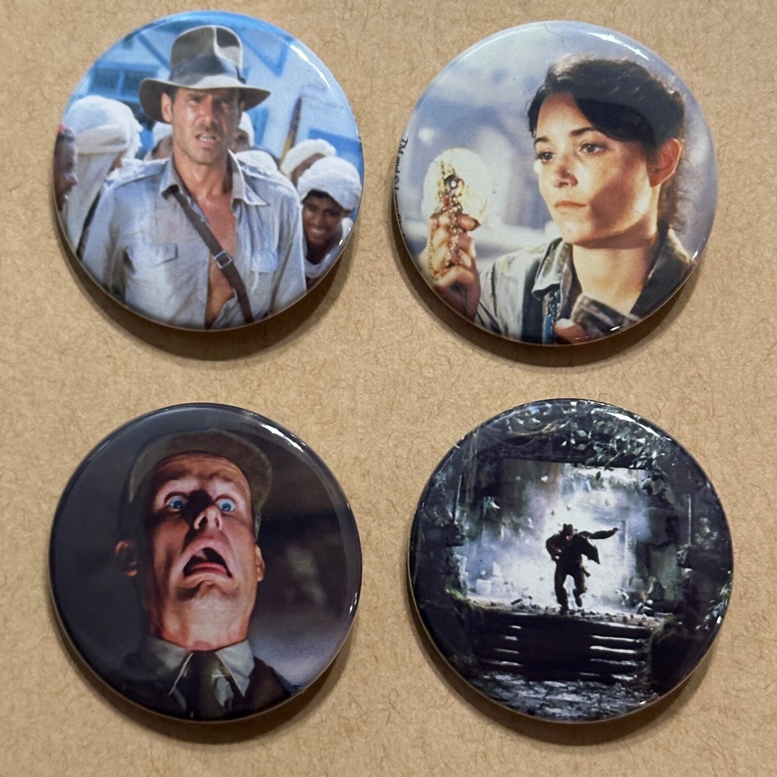 4 Indiana Jones Raiders Of The Lost Ark 1.5" Pinback Buttons (Choose ...