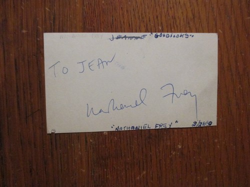 NATHANIEL FREY(Died-1970)("Damn Yankees/The Odd Couple")Signed 2 x 5 ...