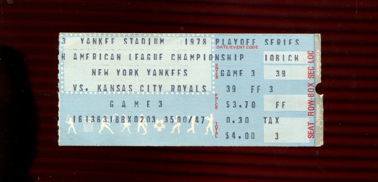 Ticket Baseball ALCS 1976 GM 3 New York Yankees Kansas City Royals | eBay