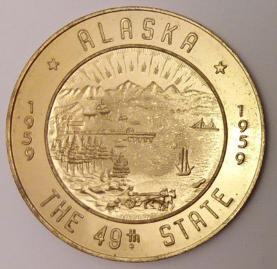 Alaska 49th State 1959 Souvenir One Dollar Trade Token 38mm | eBay