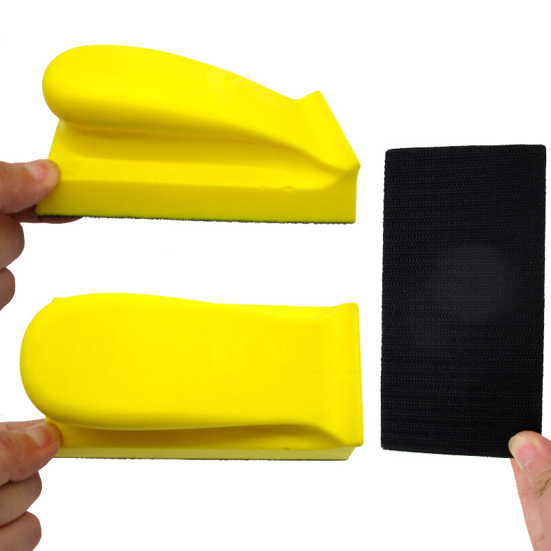 Yellow Foam Hand Sanding Block Hook & Loop - 70mm x 135mm | eBay Australia