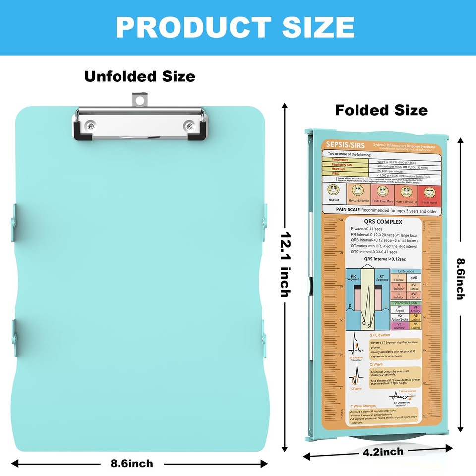 Clipboards Nursing Clipboard Trifold Foldable 3 Layers Aluminum Nurse ...