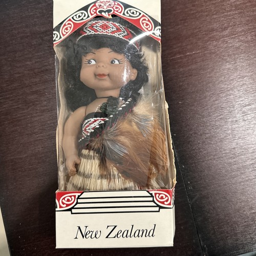 Vintage New Zealand Maori Tribe Doll w/ Bow & Tiki Charm 8 3/8” NIB | eBay