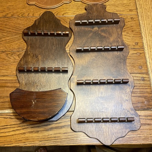 4 Vintage Wood Collector Souvenir Decorative Spoon Rack Holder holds 72 ...