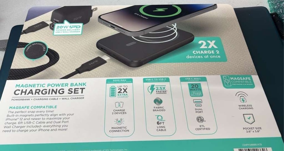 iHome Magnetic Power Bank Charging Set – Wireless Fast Charge | Brand ...