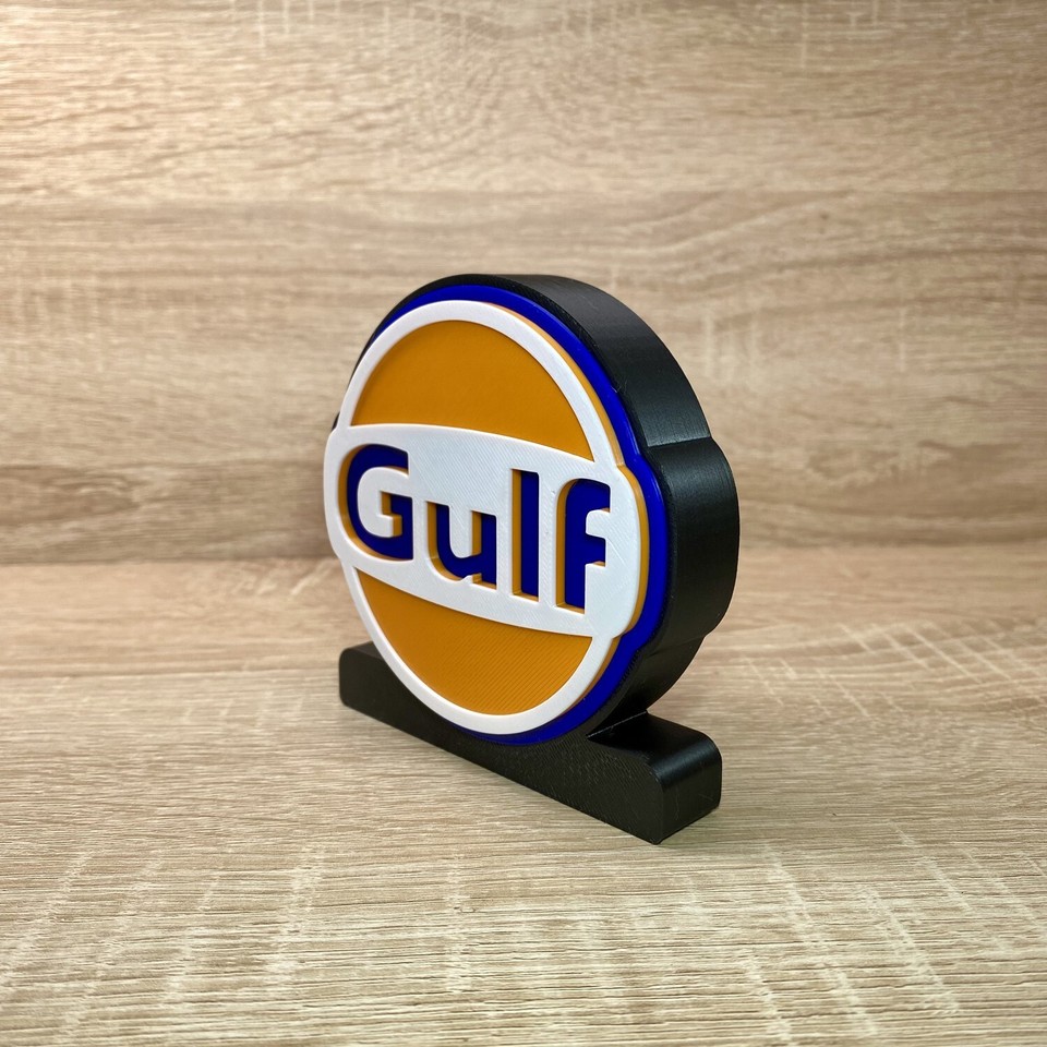 Gulf Logo Sign 3D Printed Decorative Display Hot Rod Drag Racing Toys ...