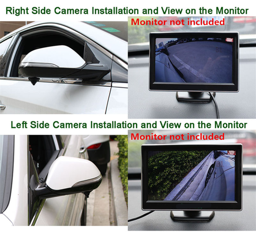 Car Front/Side/Rear/View Camera Auto Blind Spot Cam LED Night Vision ...