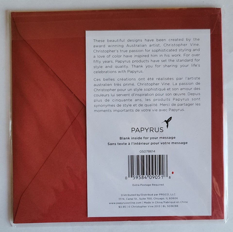 Papyrus By Christopher Vine RARE Bird With Nature Blank Card With ...