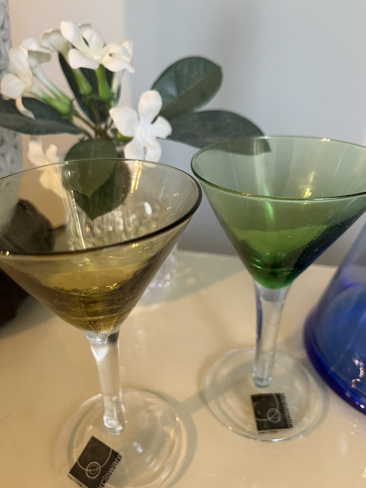 Circleware Multicolor Martini / Wine / Cordial Glasses and Decanter Set ...