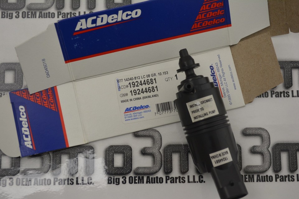 Genuine GM Original Windshield Washer Pump Kit new OEM 19244681 ACDELCO ...