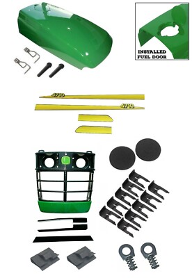 Front Grille/Upper Hood/Fuel Door With Hardware/Sticker Fits John Deere ...