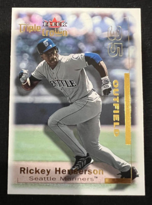 RICKEY HENDERSON Seattle Mariners 2001 Fleer Triple Crown #185 MLB HOF ...