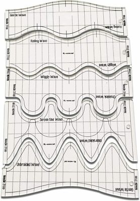 Unique Wavelengths Wave Quilting Ruler Template Stencil Set | eBay