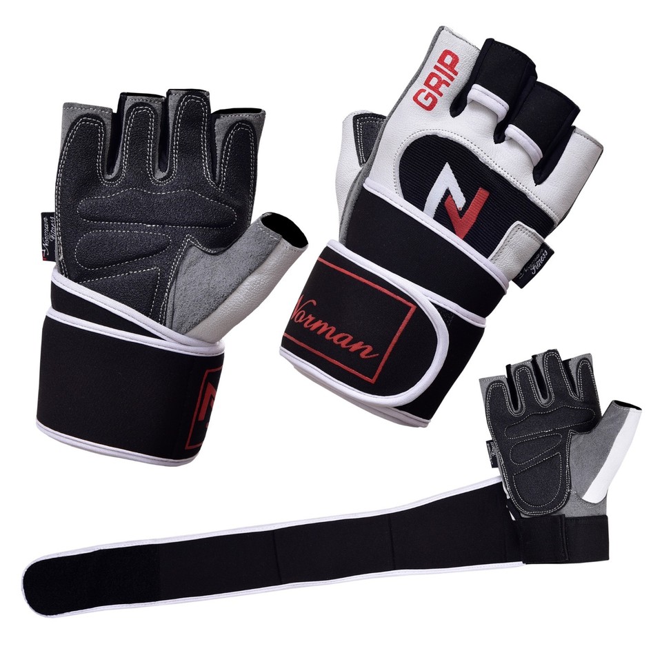 Weight Lifting Gym Padded Leather Training Workout Fitness Large Strap ...