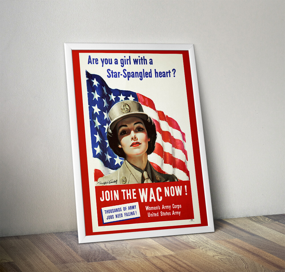 Women's Army Corps - World War II Vintage Recruiting Poster Print Decor ...