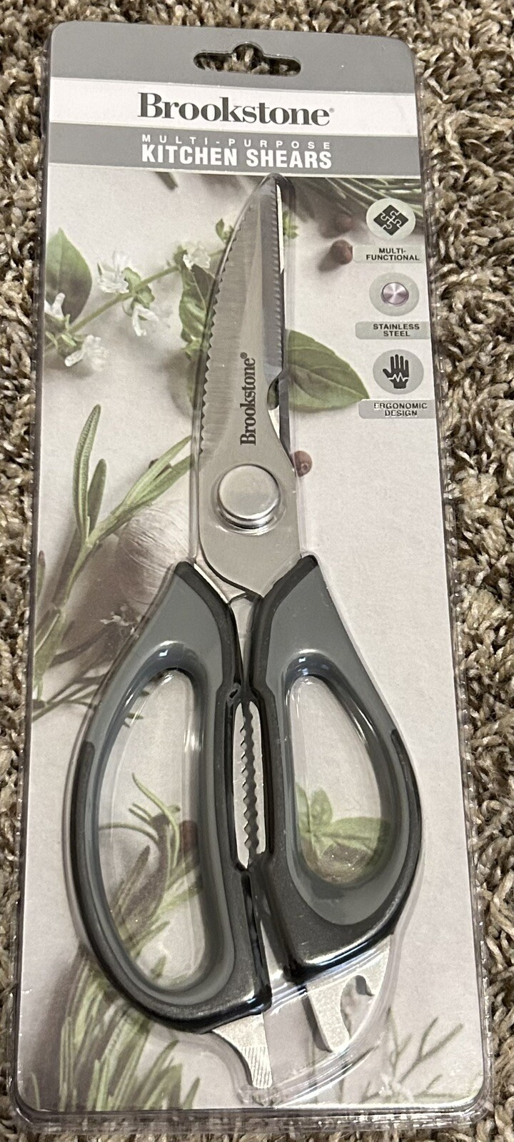 Brookstone 6-in-1 Multi-Functional KITCHEN SHEARS Stainless Steel ...