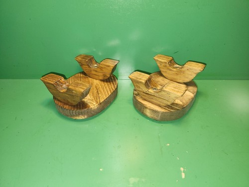 Fish Decoy Fishing Lure Wooden Stand Set (2) Stained Sealed in Special ...