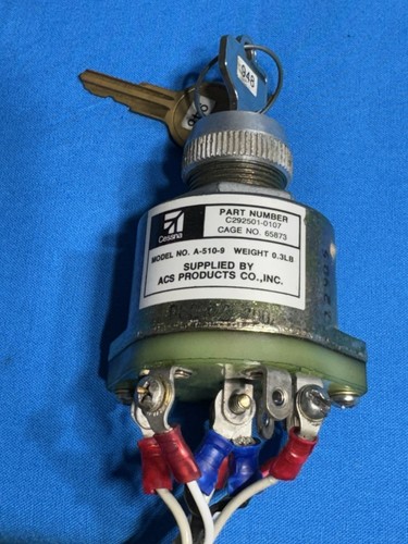 Cessna ACS Ignition Switch 2 Key. PN:C292501-0107 / A-510-9 | eBay