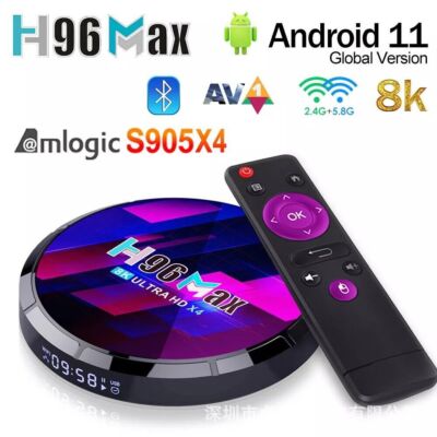 H96 MAX X4 Amlogic S905X4 Android 11.0 TV Box 4GB+128GB 8K 2.4&5G Media ...