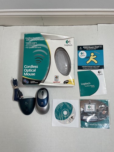 Logitech Cordless Optical Mouse Open Box Frutiger Aero 2001 M-RM63 | eBay