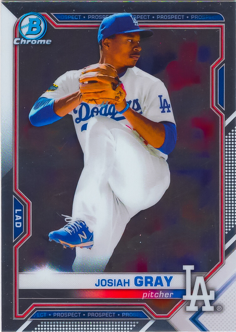 Josiah Gray 2021 Bowman Chrome Prospect Card #BCP-150 Los Angeles ...