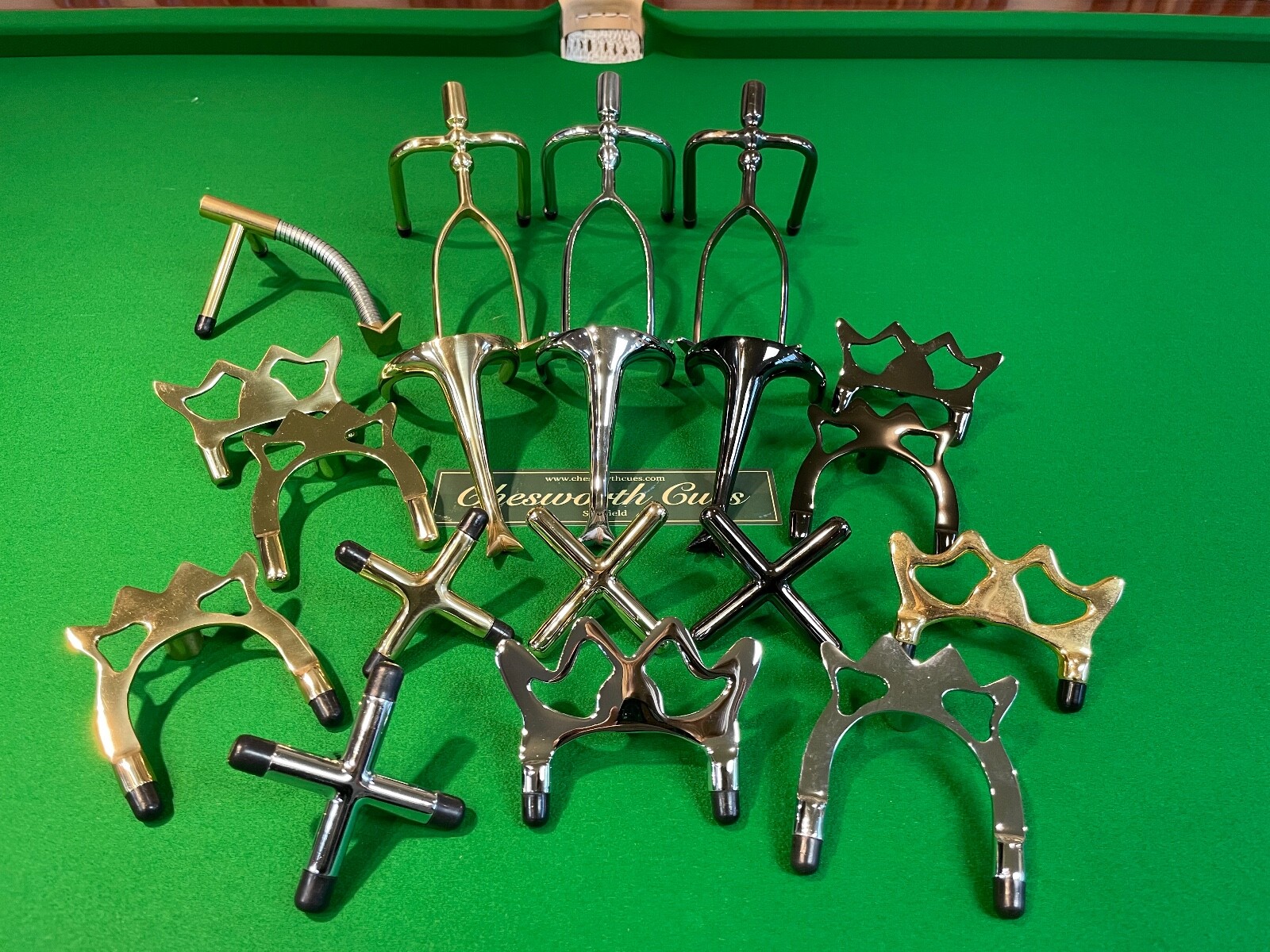 Peradon Genuine Snooker Rest Head/Shaft Brass Chrome Black Chrome ...