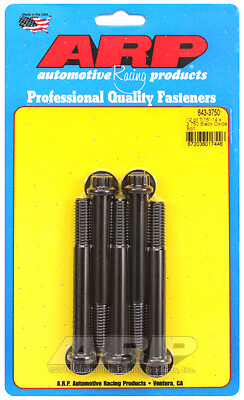 ARP 5-Pack Bolt Kit 12-Point Head Black 7/16" UNC x 3.750" UHL 7/16 ...