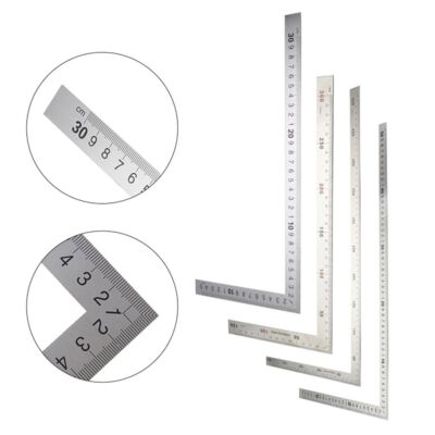 Stainless Steel 90 Angle Ruler Straight Ruler 90 Degree Ruler L Shape ...