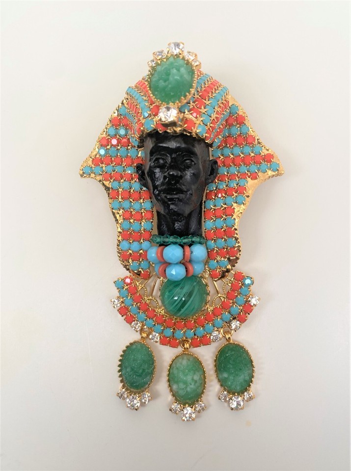 Fabulous Chris Crouch's Moans Couture Art Glass & Rhinestones Pharaoh ...