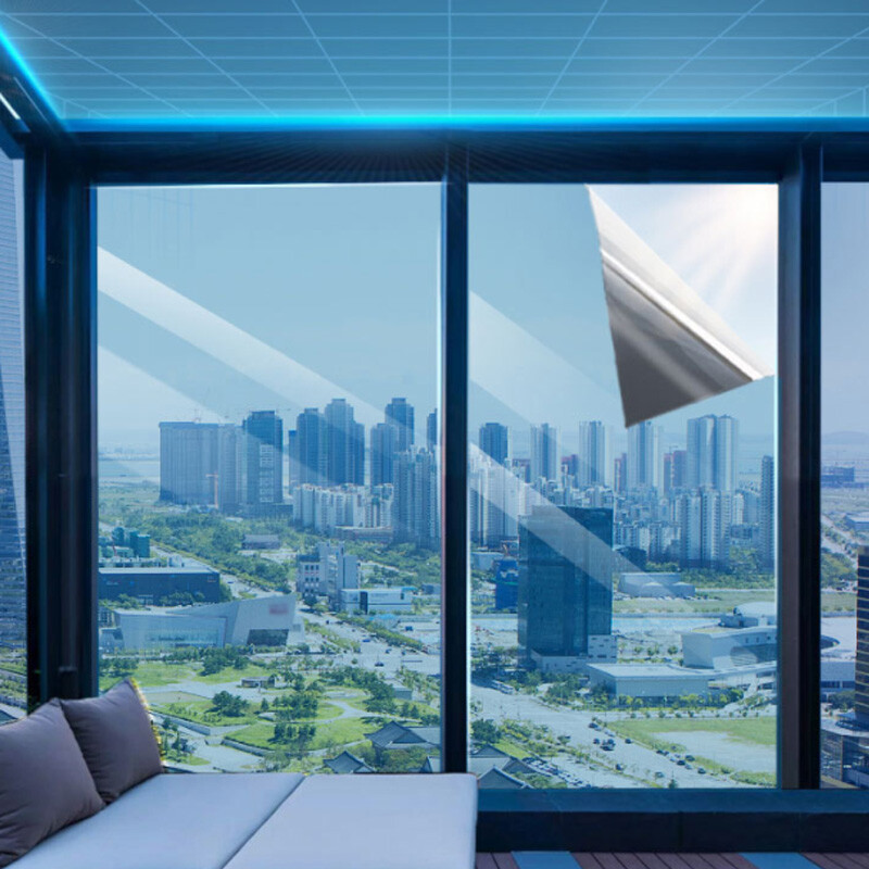 Reflective One Way Mirror Tint Privacy Window Film Anti UV Glueless ...