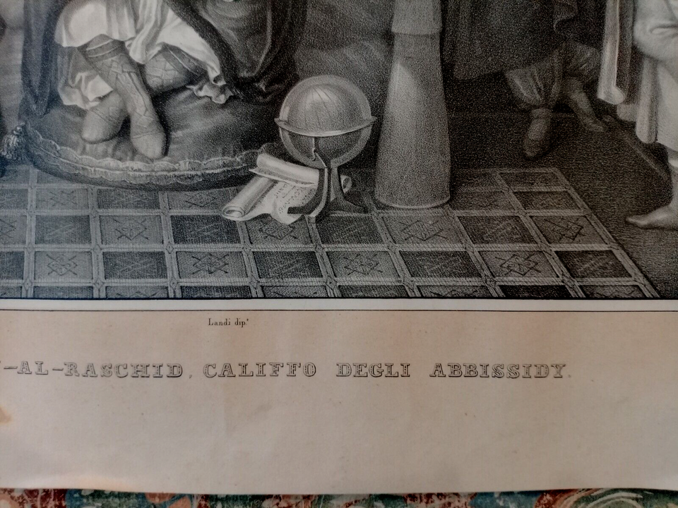 Harun Al Rashid Abbasid Caliph lithograph 1840 Zezon Thousand and One ...
