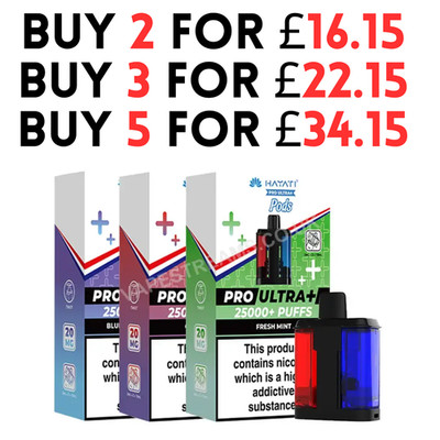 Hayati Pro Ultra Plus 25K Prefilled Pods 20mg | 25000 Puffs ...