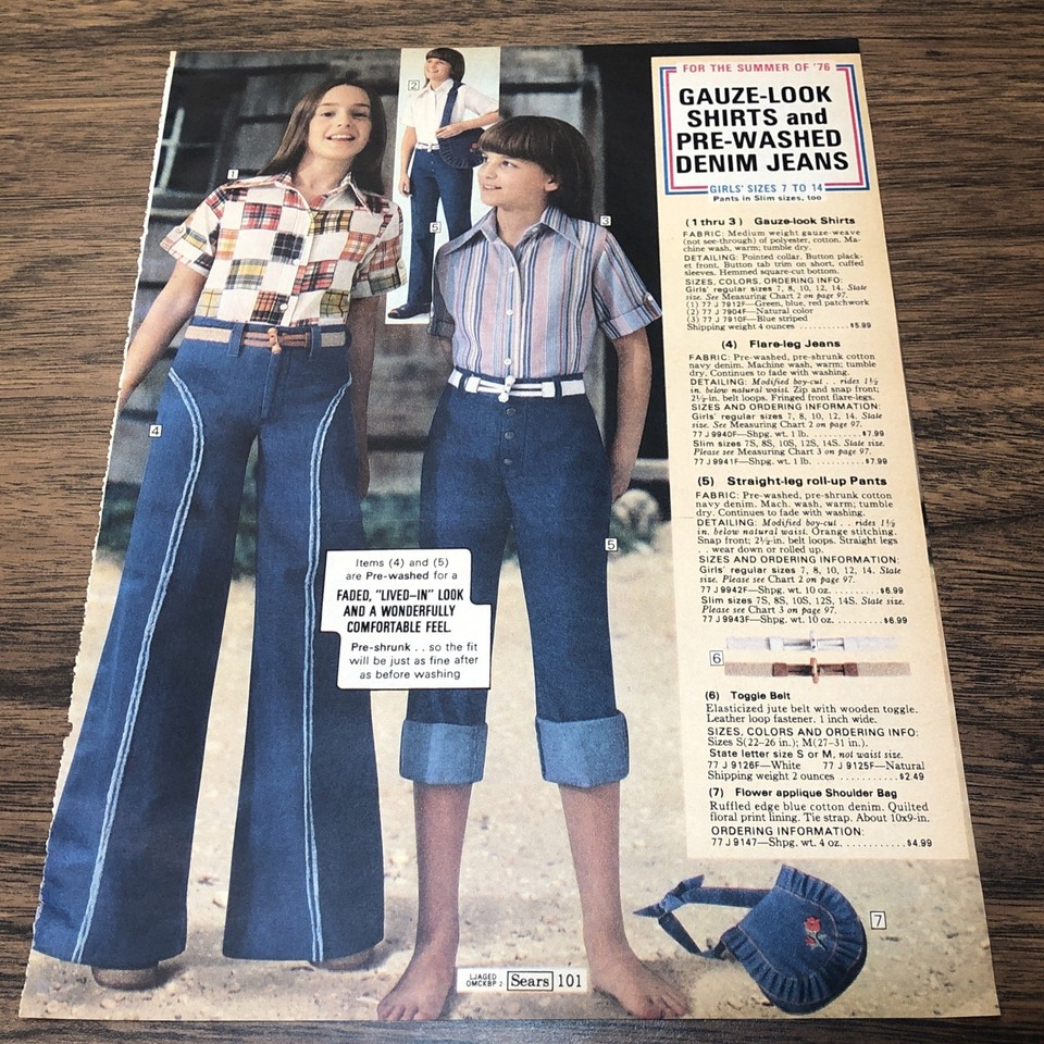 1976 MCM Young Girls Fashion Ad Sears Catalog - One Piece Swimsuits ...