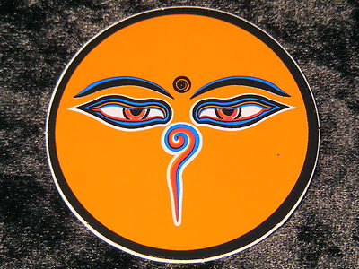 BUDDHA EYES AUFKLEBER IN VERSCHIEDENEN FARBEN UND 2 GRÖßEN AUS NEPAL ...
