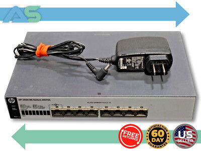 HP 1820-8G J9979A 8 Port Gigabit Managed Switch W/PoE With Power Supply ...