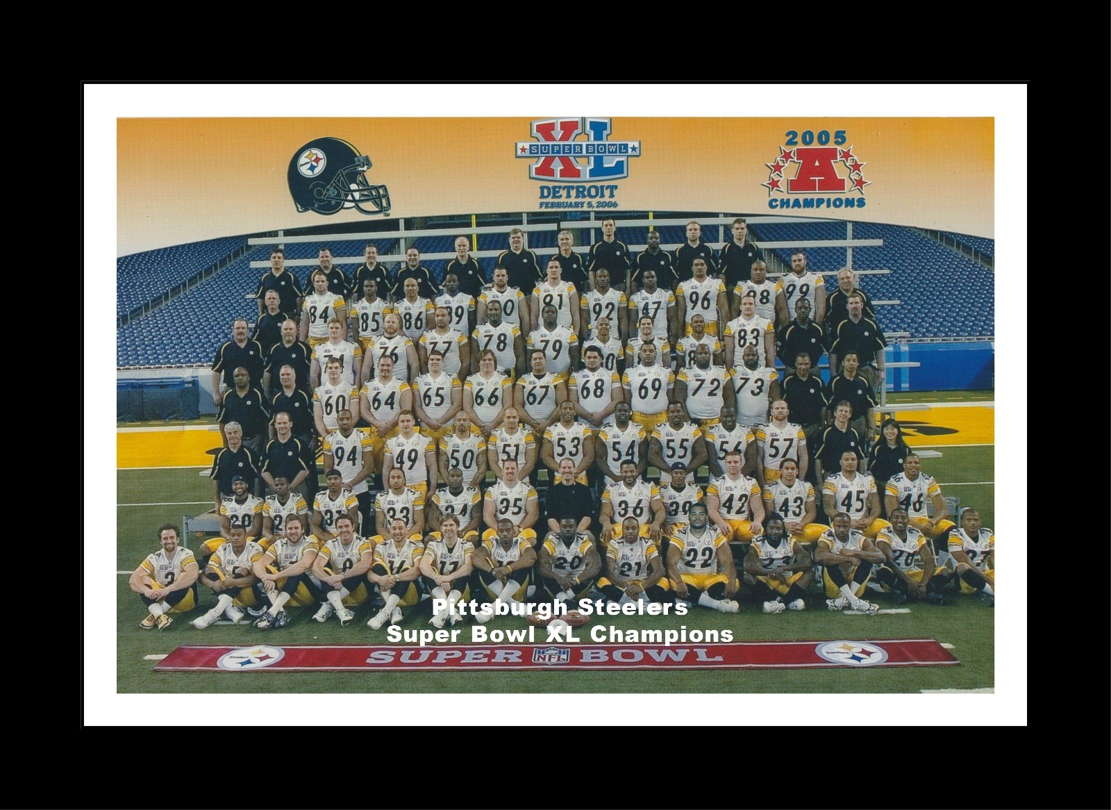 PITTSBURGH STEELERS SUPER BOWL 40 CHAMPIONS MATTED TEAM PHOTO #2 | eBay