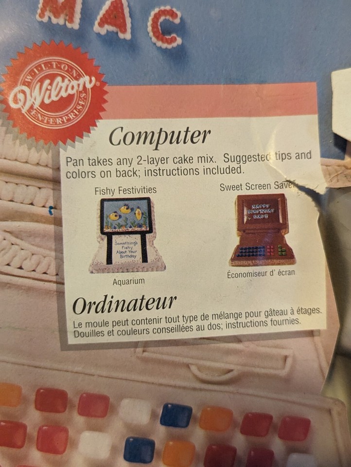 Wilton Cake Pan Happy Birthday Mac Computer Vintage Ironic 1997 2105 ...