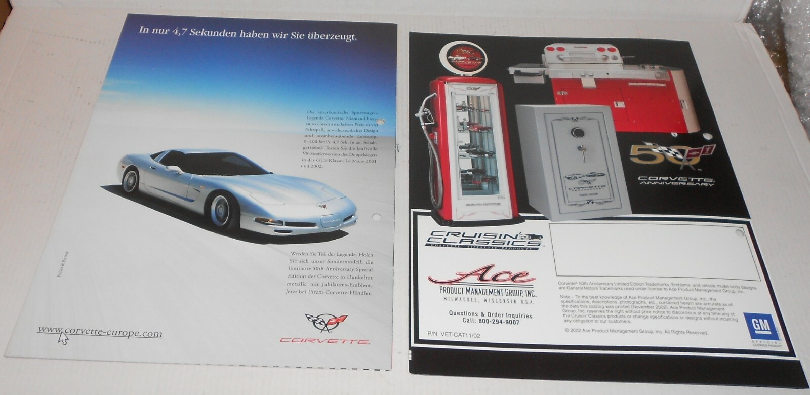 1 Sonderheft CHROM+Flammen 50 Jahre Corvette+ 1 Product Catalog DIN A 4 ...