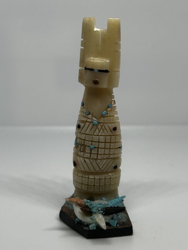 Zuni Handmade Shell Corn Maiden Turquoise Fetish Carving By Carl Etsate ...