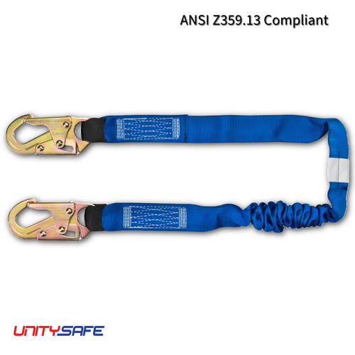 UnitySafe LA04 4ft Fall Arrest Lanyard – Dual Snap Hooks – ANSI Z359.13 ...