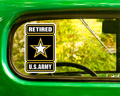 U.S. ARMY RETIRED DECAL Logo 2 Stickers Bogo For Car Bumper Laptop ...