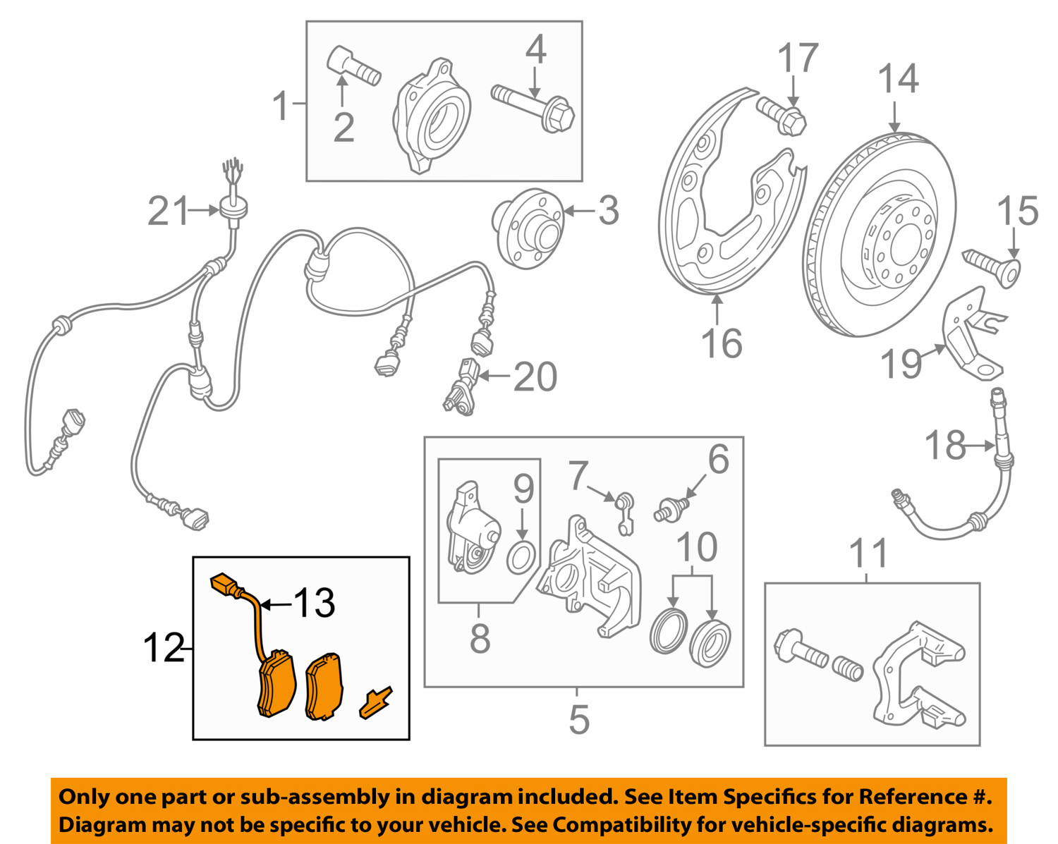 Audi 4H0698451A Genuine OEM Brake Pads 21k Miles for sale online | eBay
