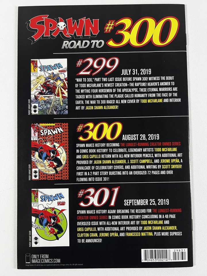 Spawn #298 (2019) McFarlane ASM Homage ~ Image Comics | eBay