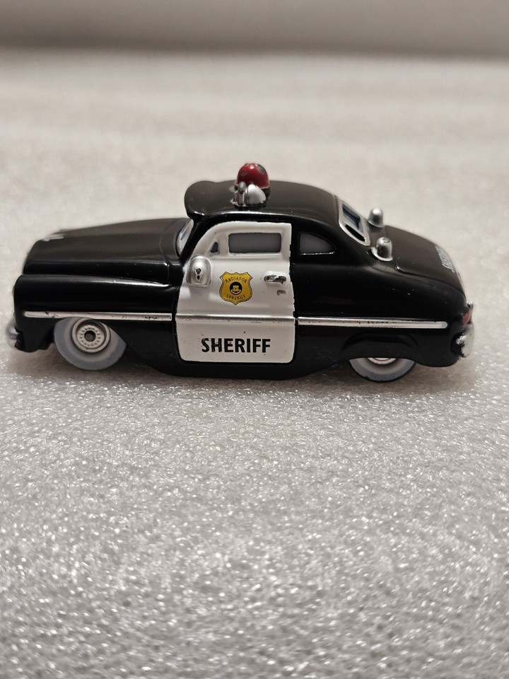 Disney Pixar Cars Race Team Mater No Headset & Sheriff '49 Merc Police ...
