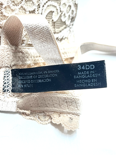 Lot 3986- Beige Bra- Size 34DD | eBay