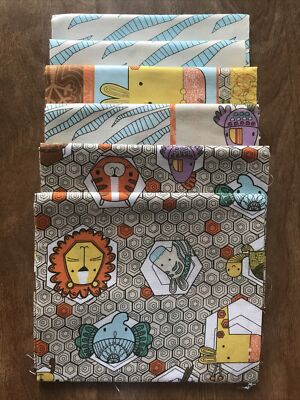 Fat Quarter Bundle~Lot Of 6~18" X 22"~Children’s Print~Wild Animals~New ...