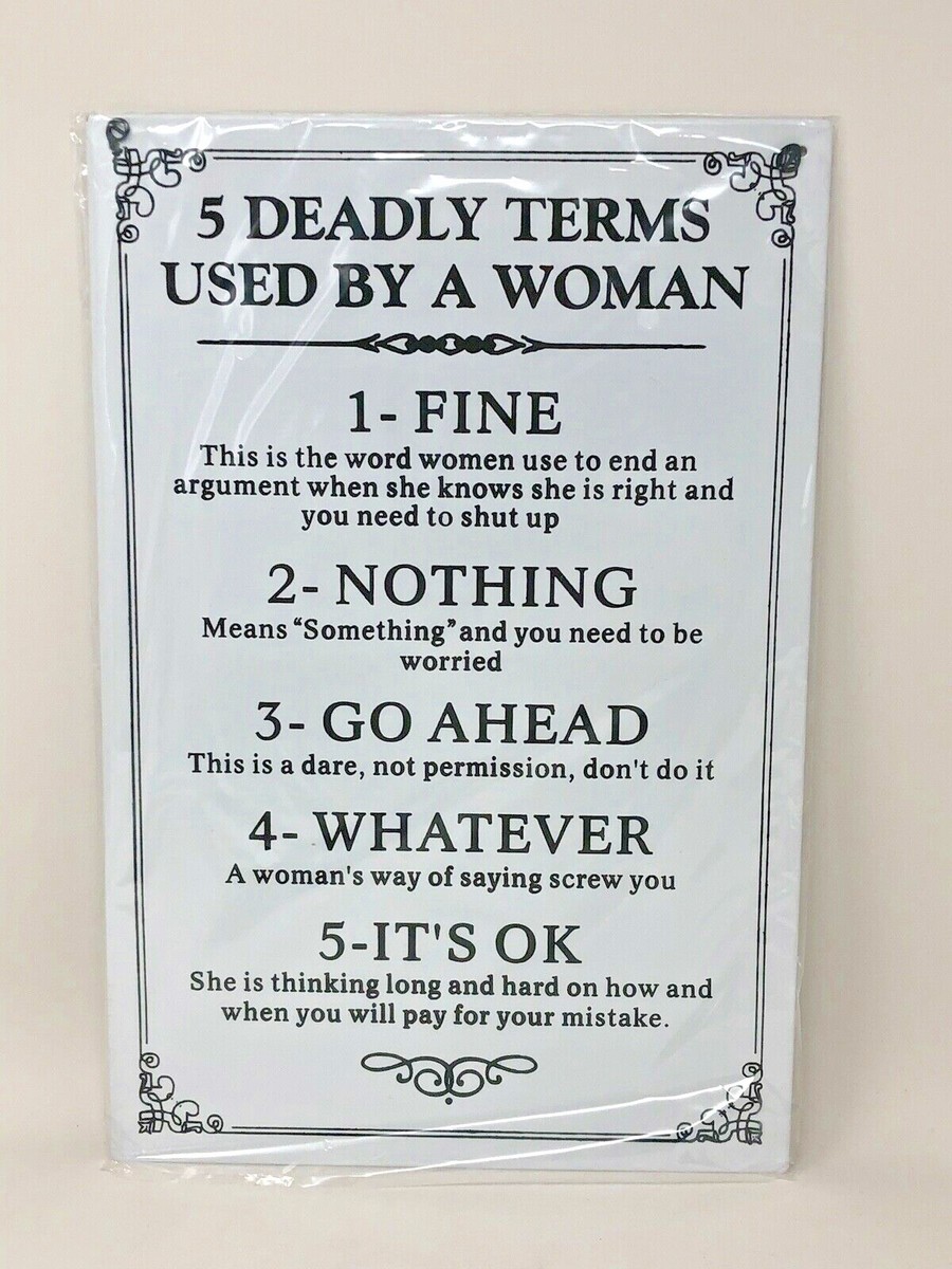 Deadly Terms Used By A Woman